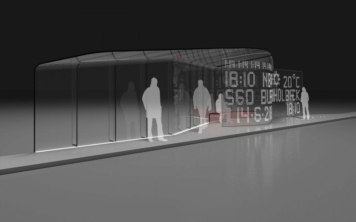 Interactive All-Glass Bus shelter | Borgos Pieper Architecture and ...